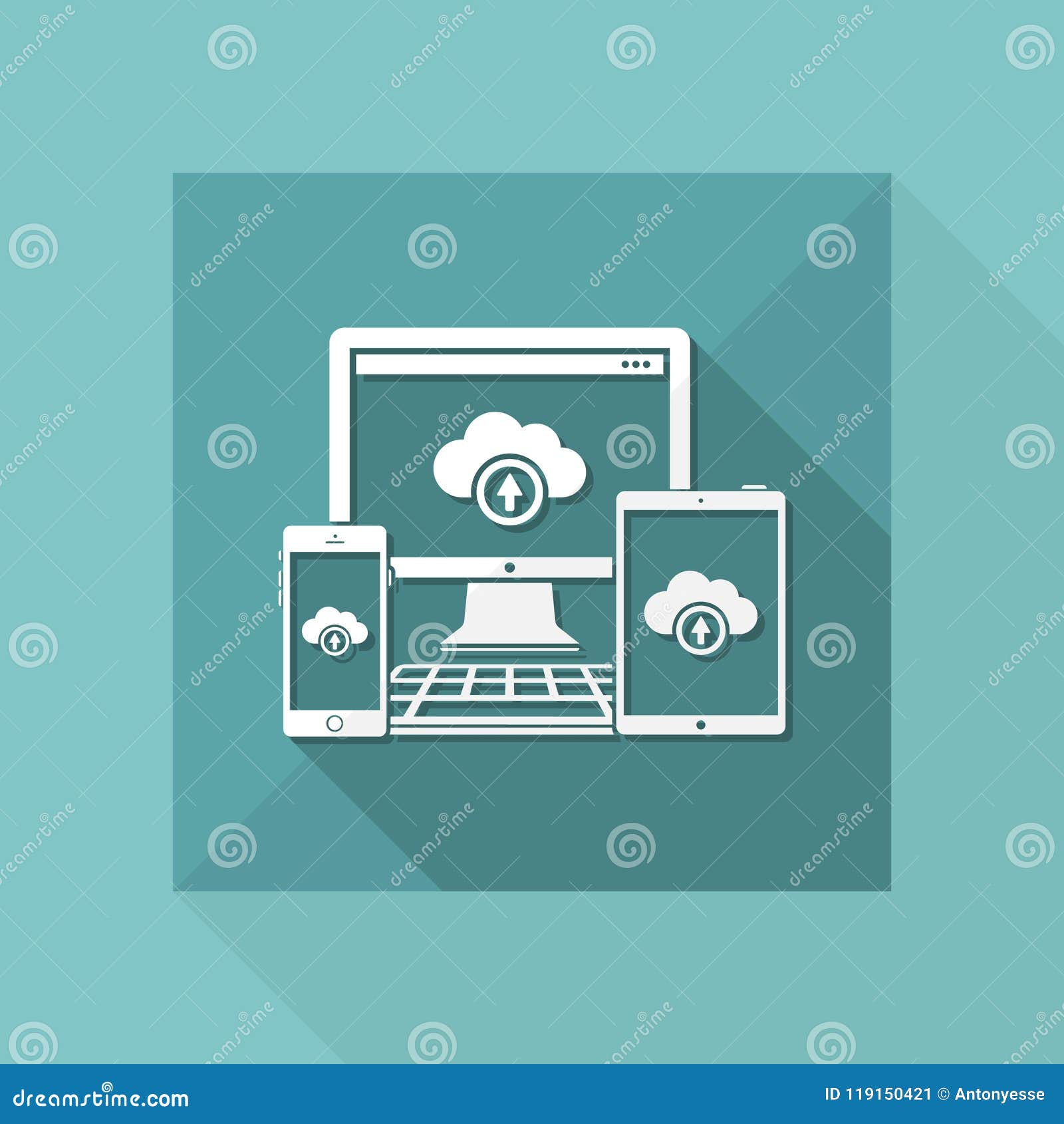 Multi devices cloud icon stock vector. Illustration of exchange - 119150421