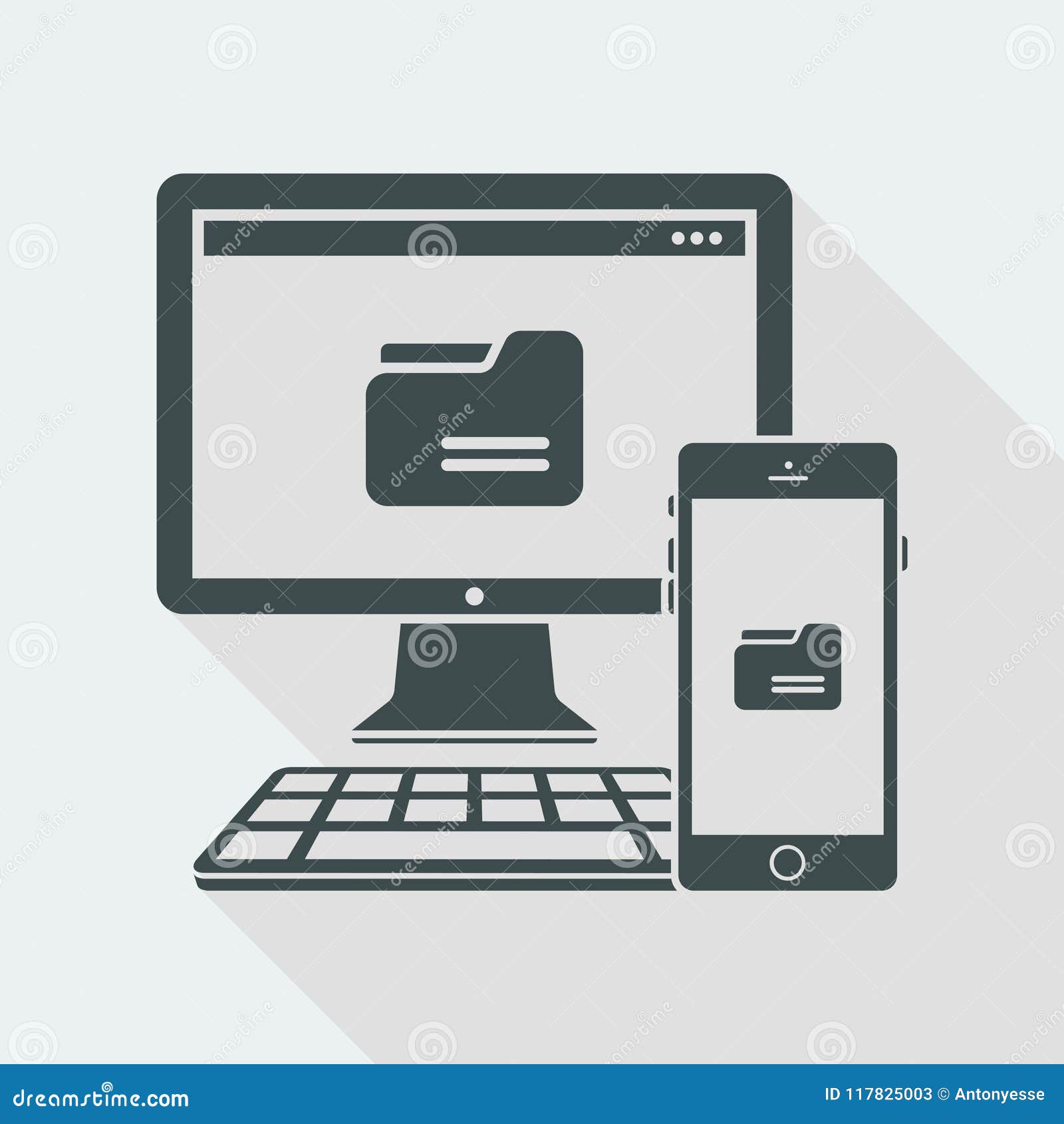 Multi Devices Folder Synchronization Stock Vector - Illustration of ...