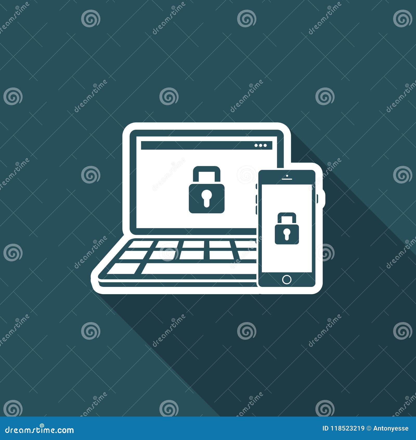 Multi Devices Protection Icon Stock Vector - Illustration of mobility ...