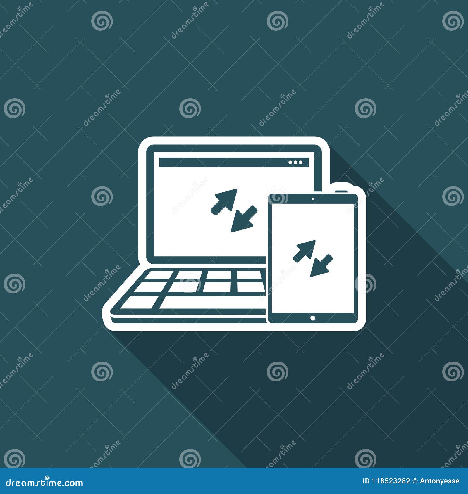 Multi Devices Synchronization Icon Stock Vector - Illustration of ...