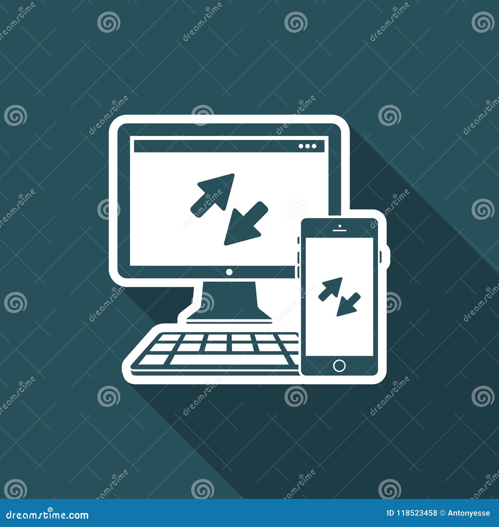Multi Devices Synchronization Icon Stock Vector - Illustration of ...