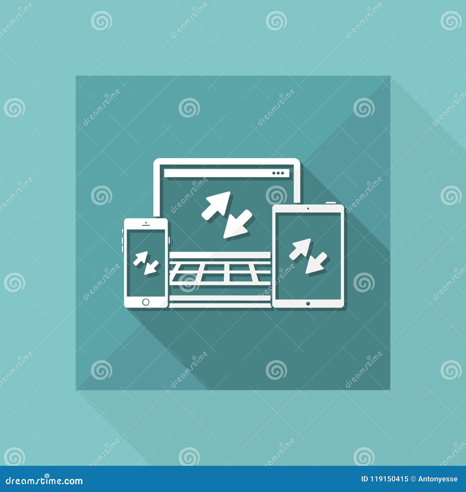 Multi Devices Synchronization Icon Stock Vector - Illustration of cloud ...