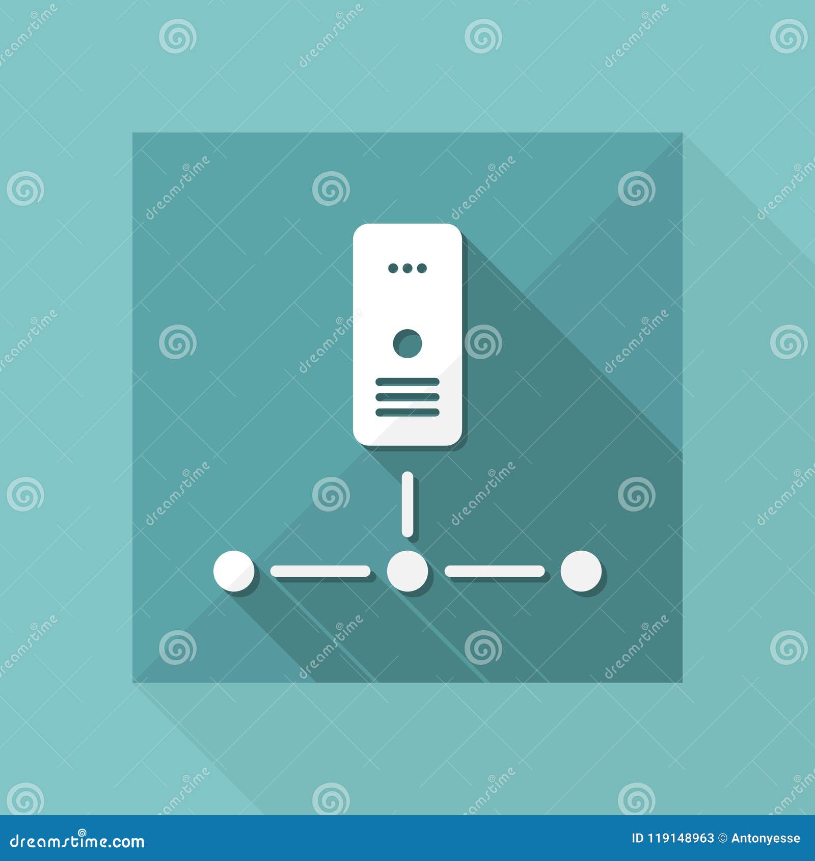 Network Server - Flat Minimal Icon Stock Vector - Illustration of sever ...