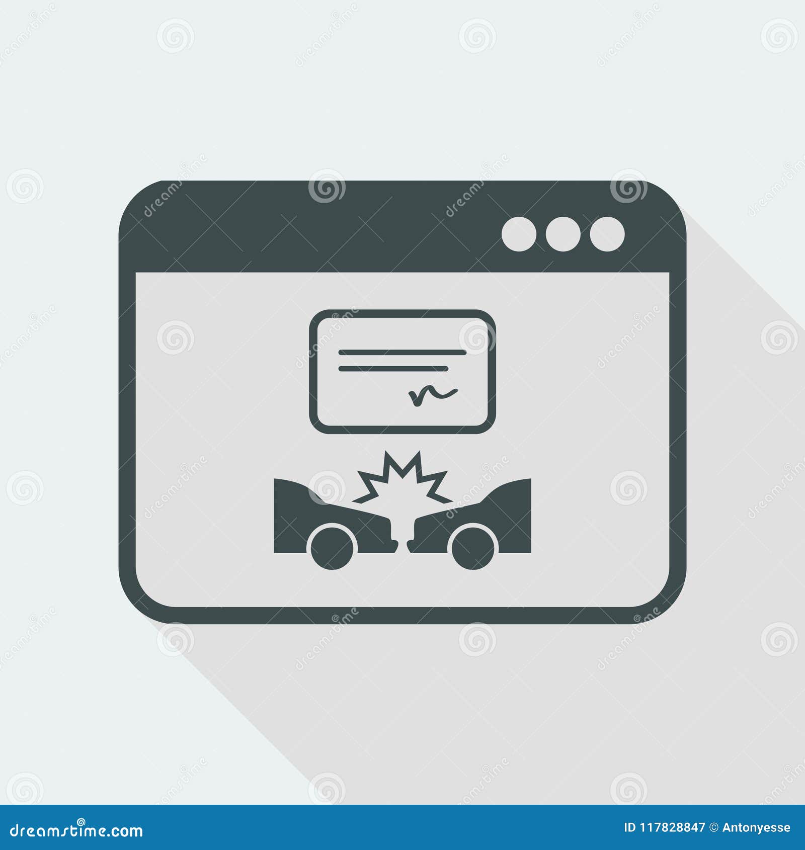 Online Document for Car Crash - Vector Flat Icon Stock Vector ...