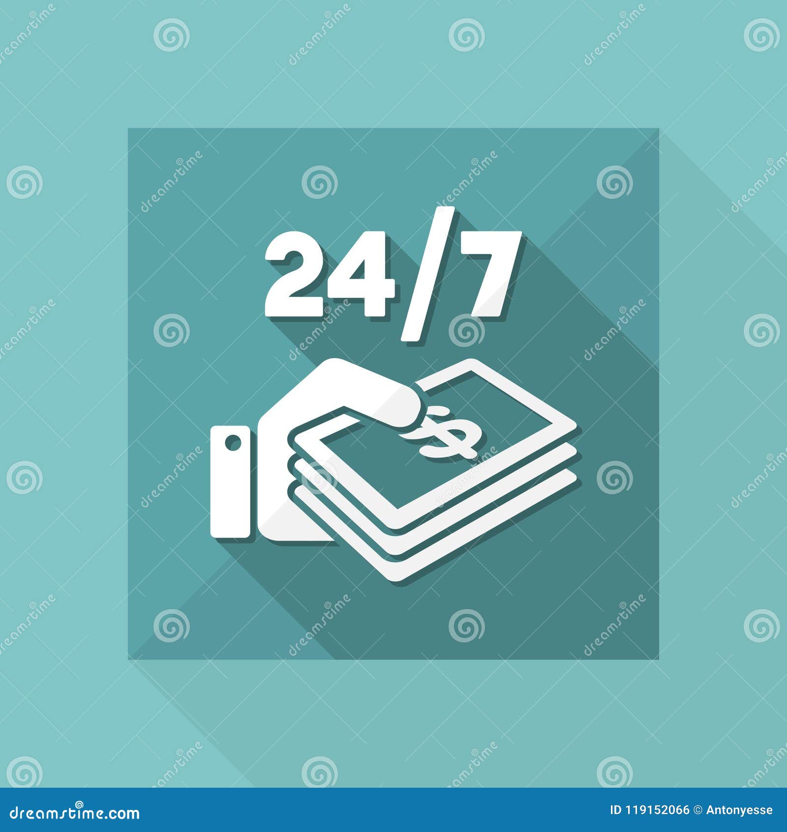 Pay Services 24/7 - Dollars - Vector Web Icon Stock Vector ...