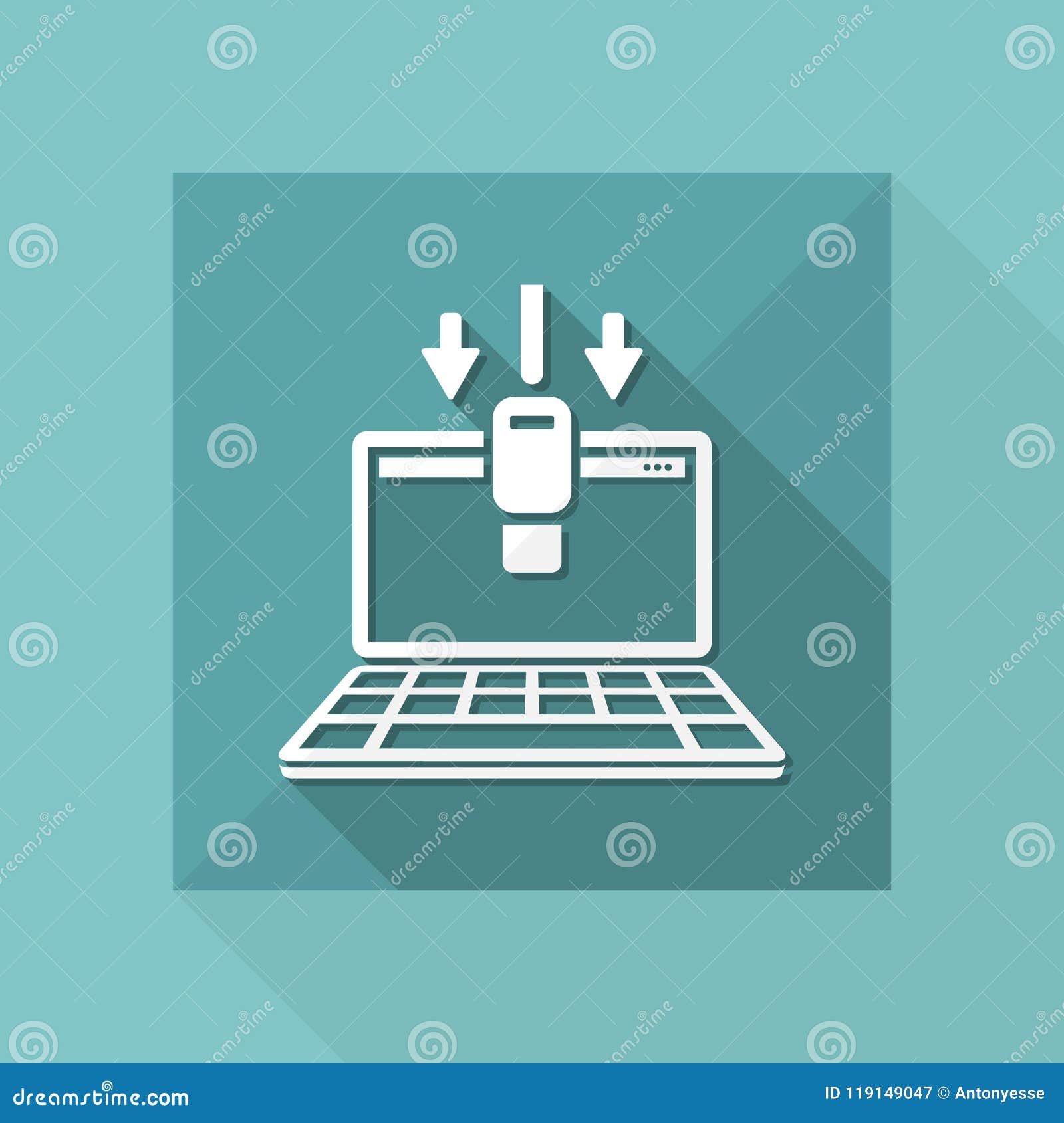 PC Cable - Flat Minimal Icon Stock Vector - Illustration of online ...