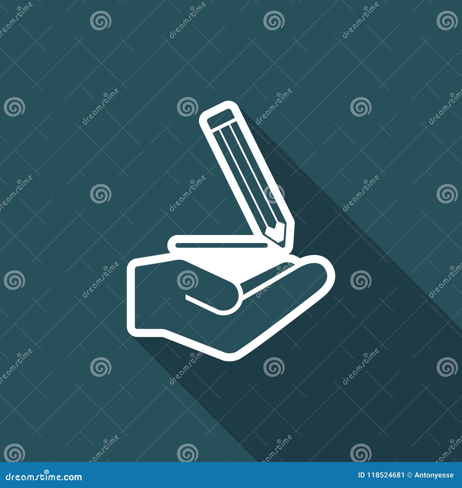 Pen - Minimal modern icon stock vector. Illustration of label - 118524681