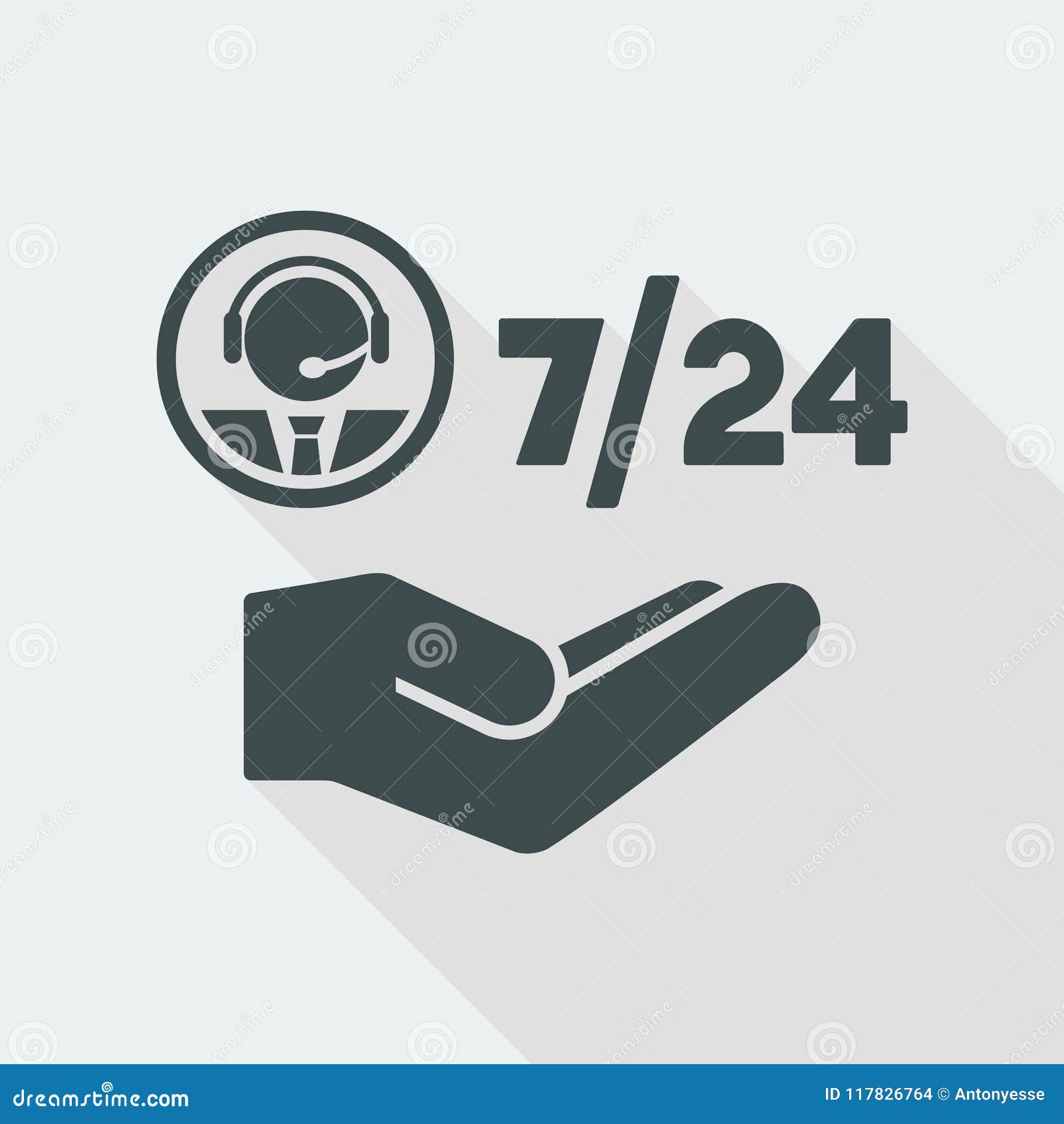 Phone Assistance 7/24 - Vector Web Icon Stock Vector - Illustration of ...