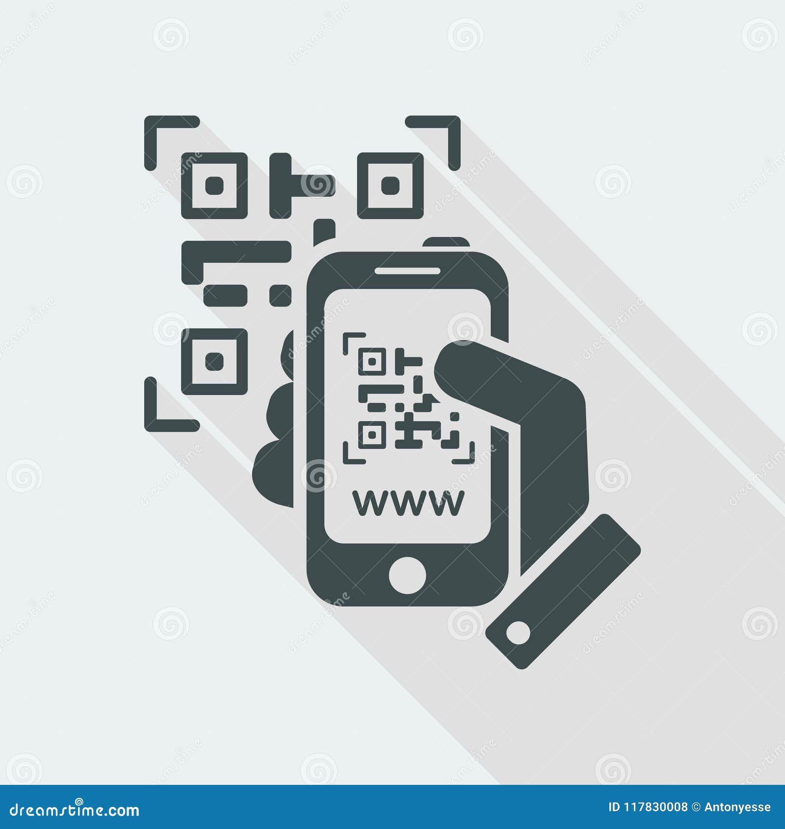 Photographing QR code stock vector. Illustration of info - 117830008