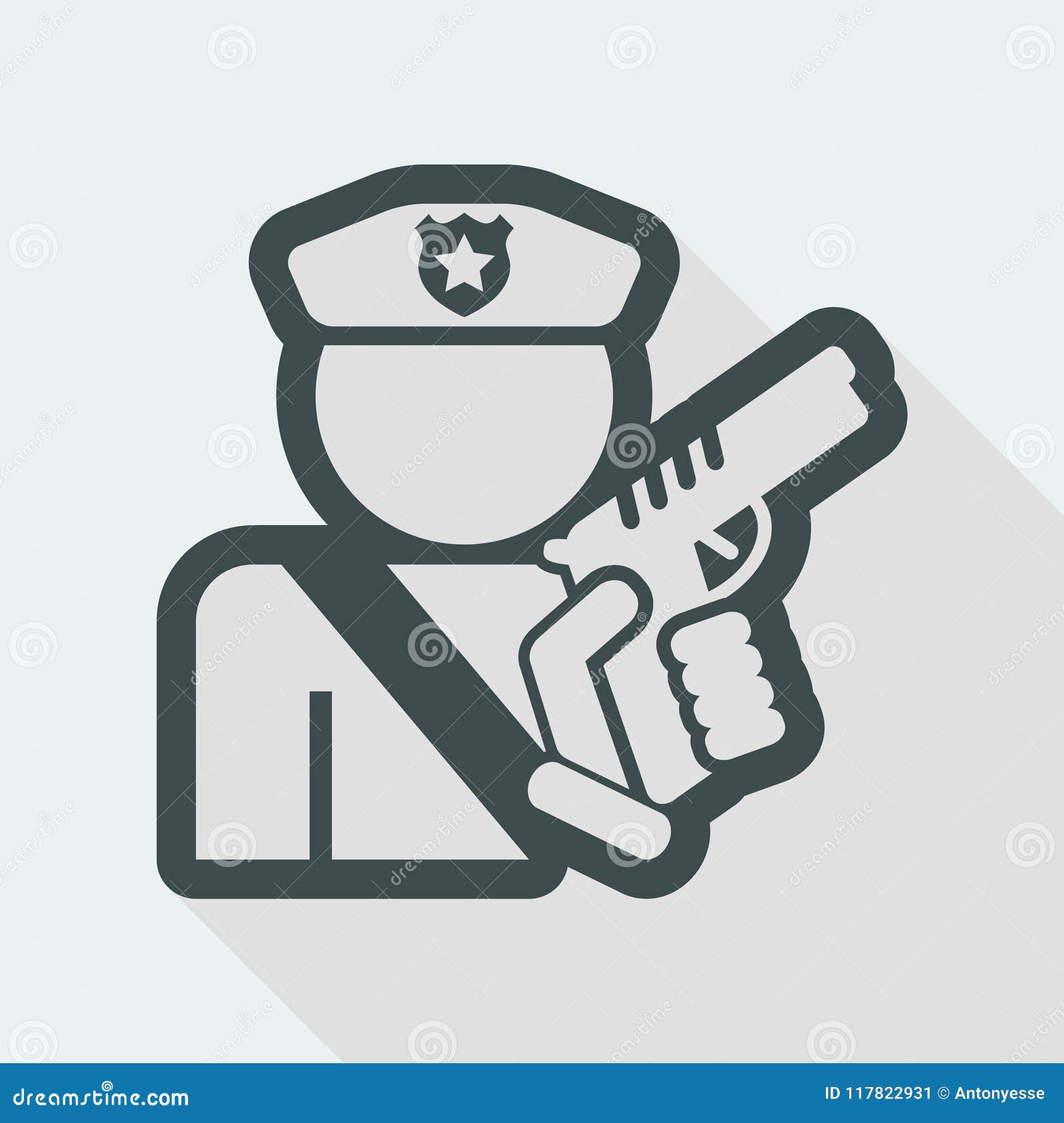 Policeman icon stock vector. Illustration of flat, authority - 117822931
