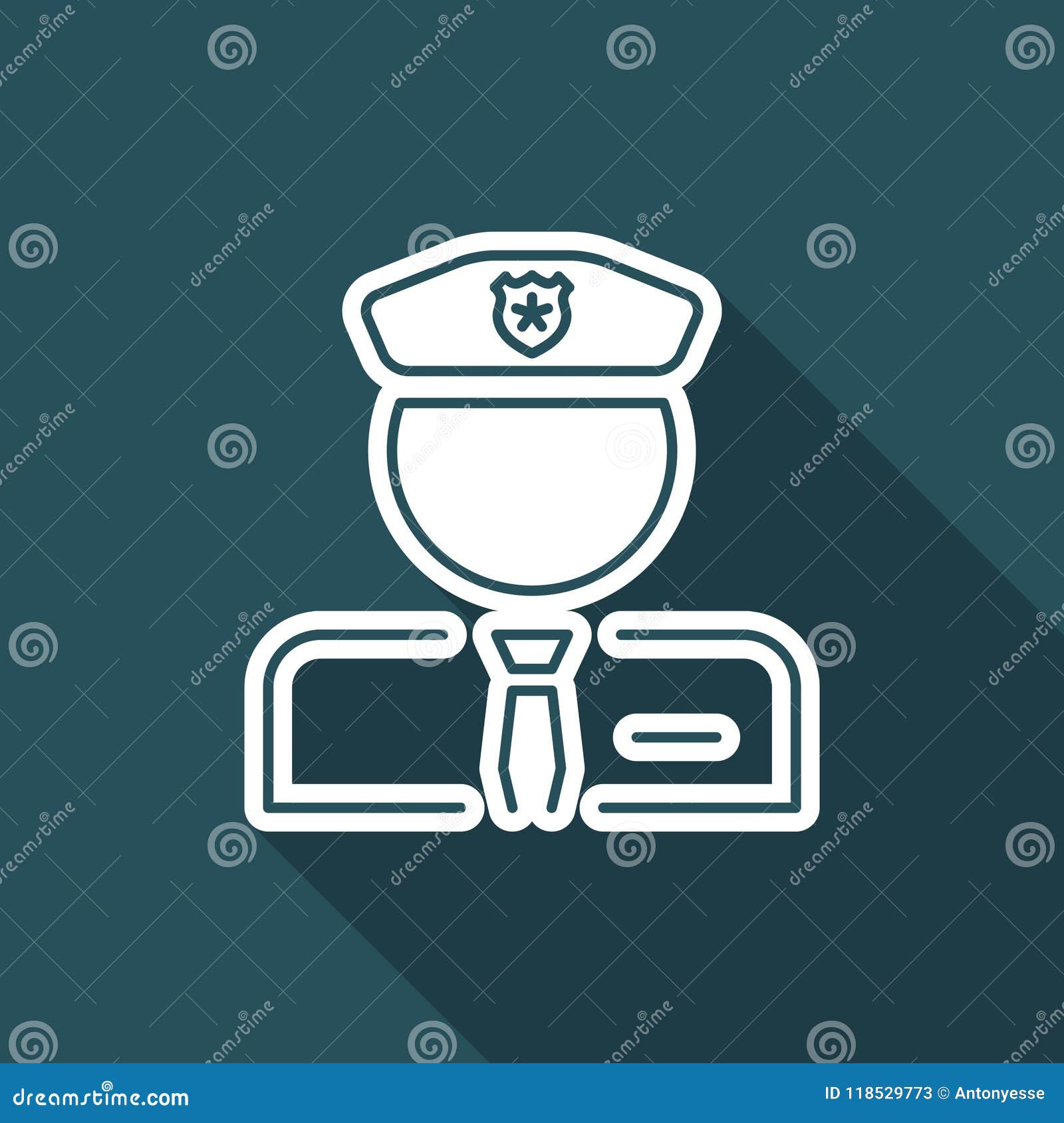 Policeman Icon - Thin Series Stock Vector - Illustration of admission ...