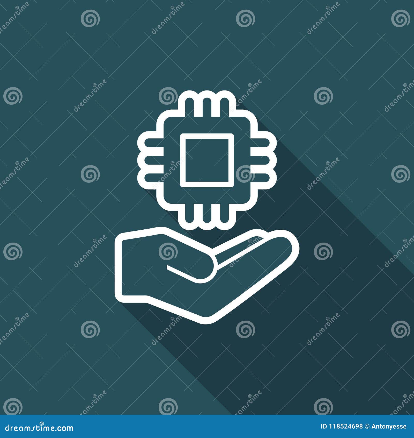 Processor Symbol - Minimal Vector Icon Stock Vector - Illustration of ...