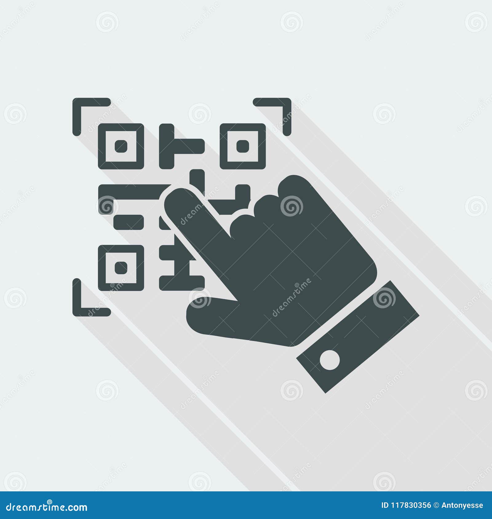 Qr code button stock illustration. Illustration of barcode - 117830356