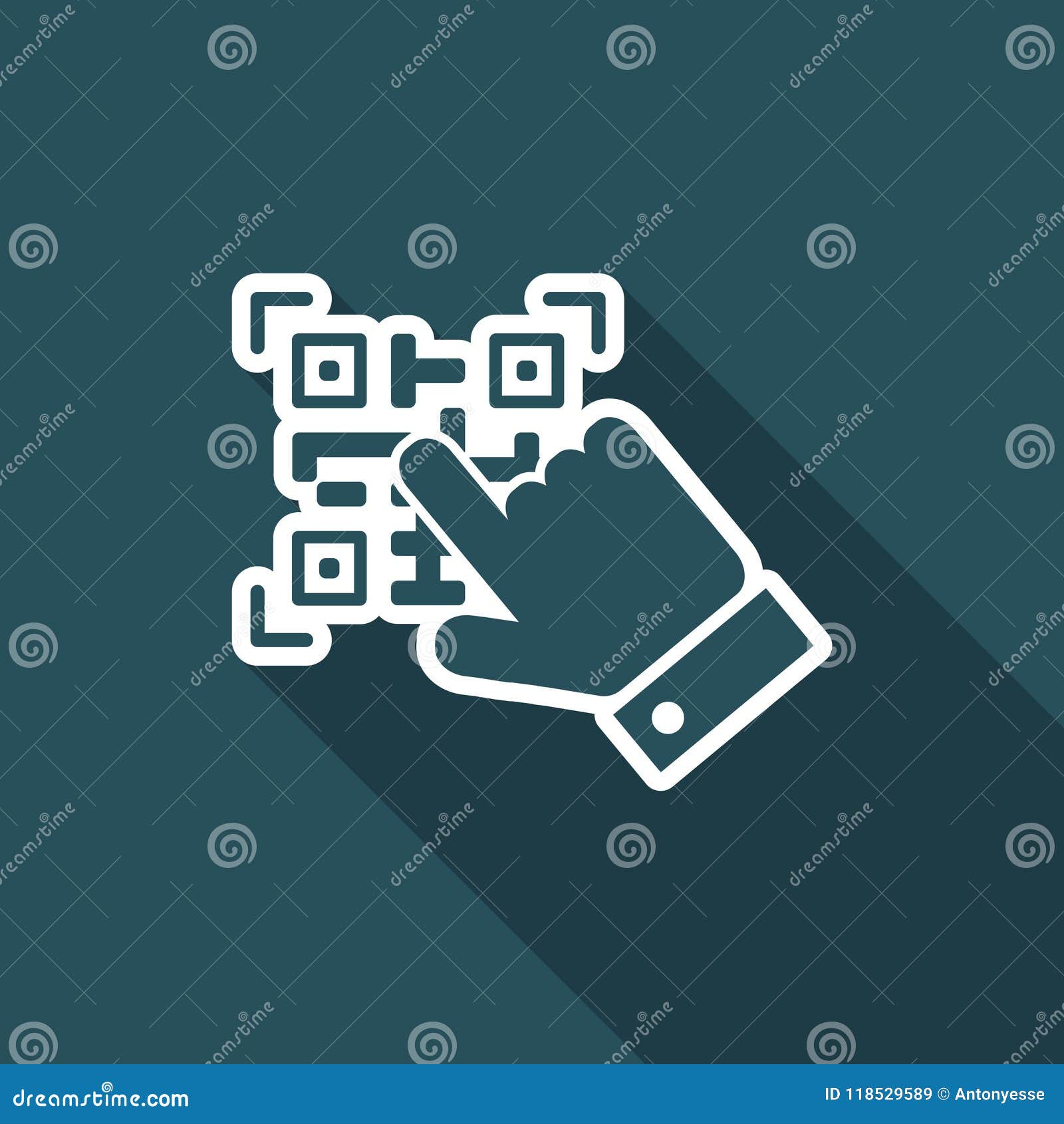 Qr code button stock vector. Illustration of barcode - 118529589