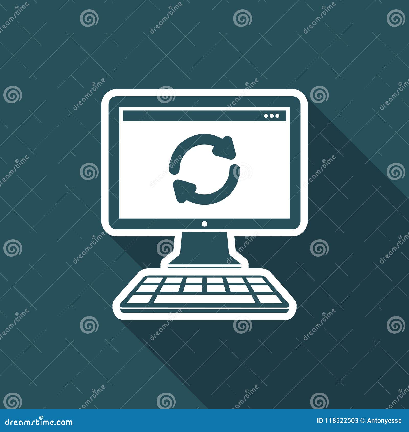 Refresh Computer - Vector Flat Minimal Icon Stock Vector - Illustration ...