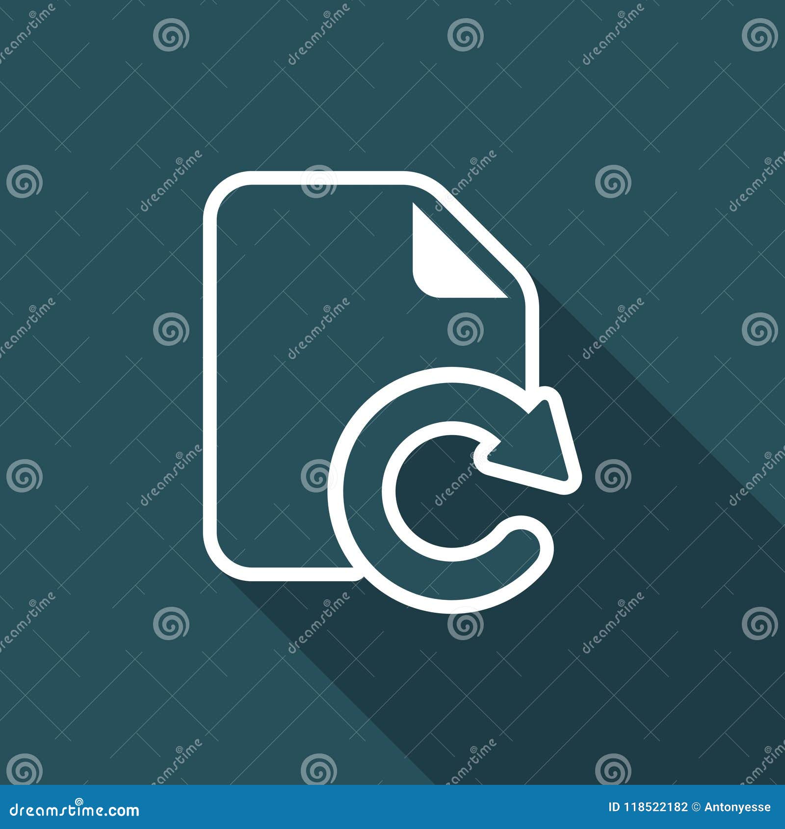 Refresh File - Flat Minimal Icon Stock Vector - Illustration of minimal ...