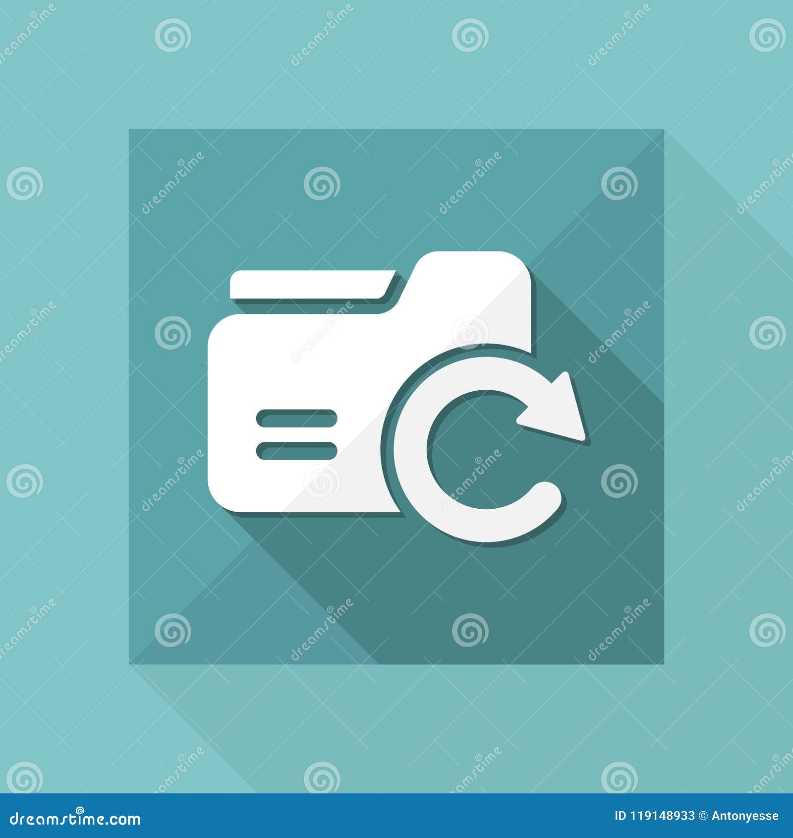 Refresh Folder - Flat Minimal Icon Stock Vector - Illustration of ...