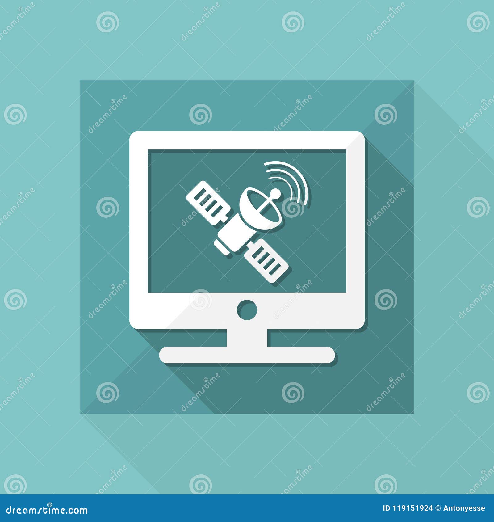 Satellite Tv - Vector Web Icon Stock Vector - Illustration of dish ...