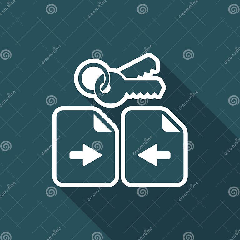Secure Data Transfer - Flat Minimal Icon Stock Vector - Illustration of ...