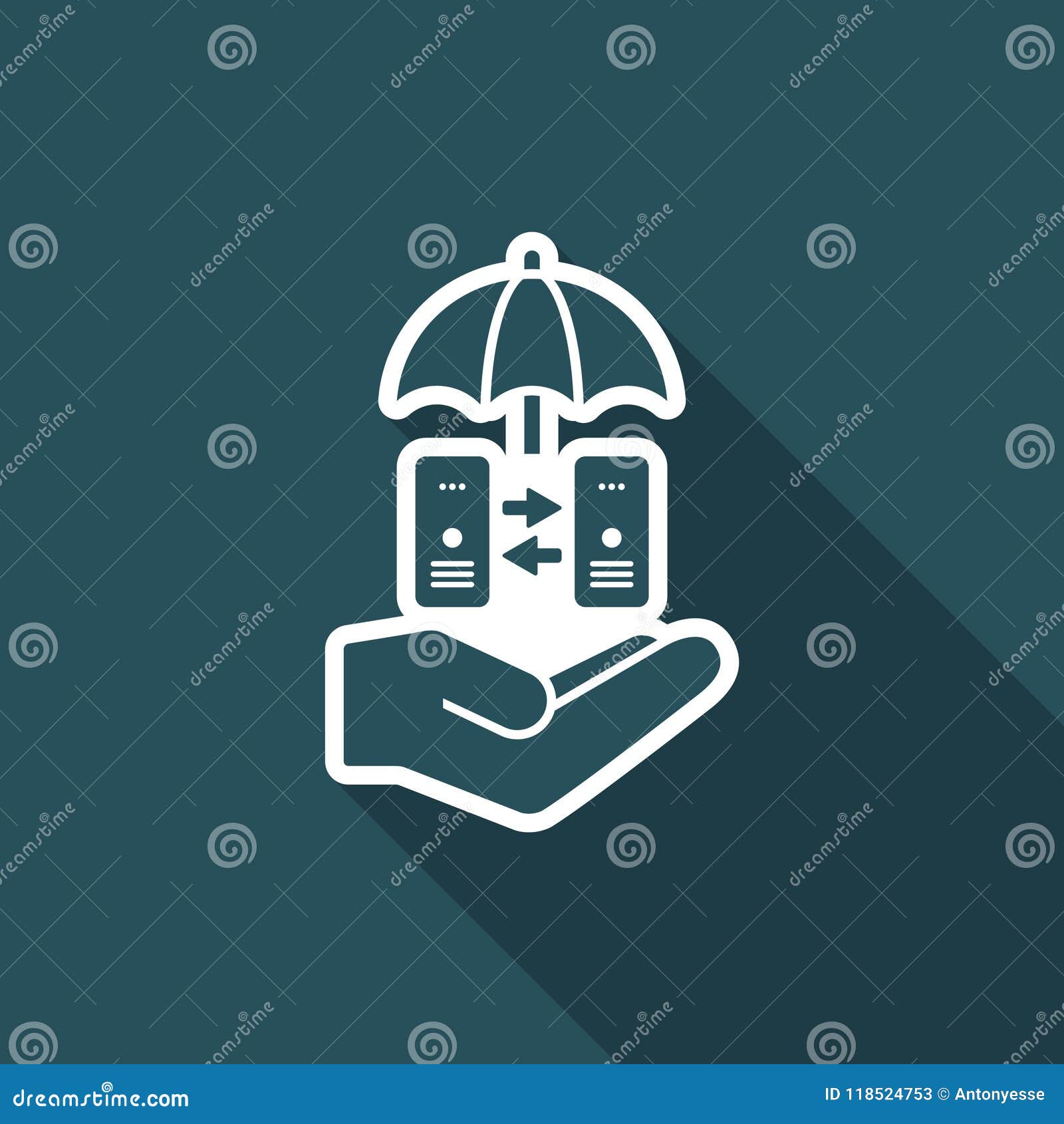 Secure Data Transfer between Servers Stock Vector - Illustration of ...