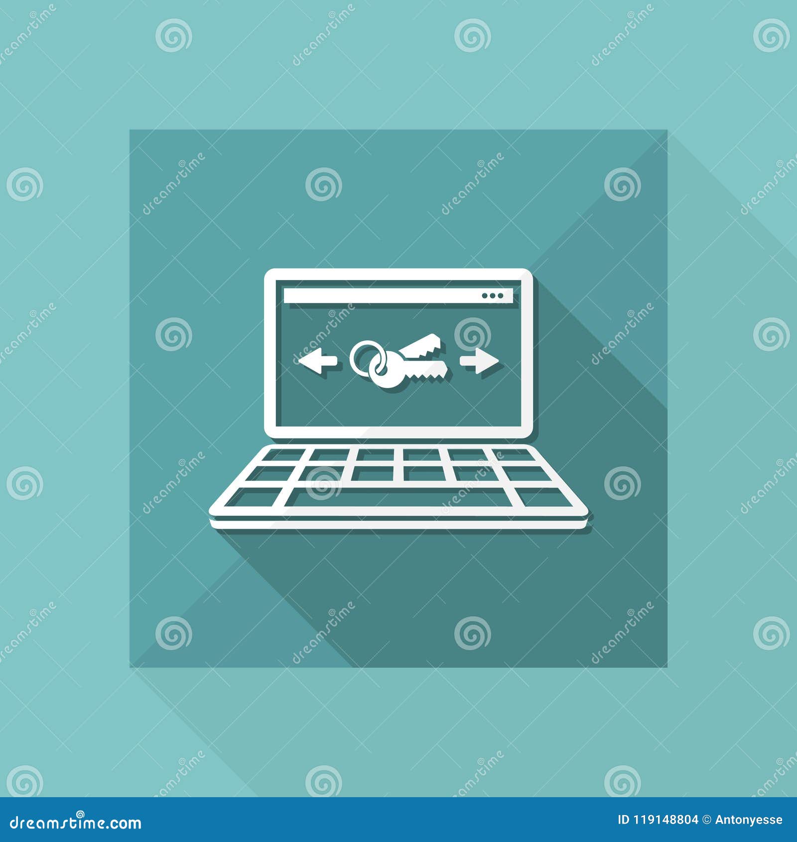 Secure Transfer Data - Flat Minimal Icon Stock Vector - Illustration of ...
