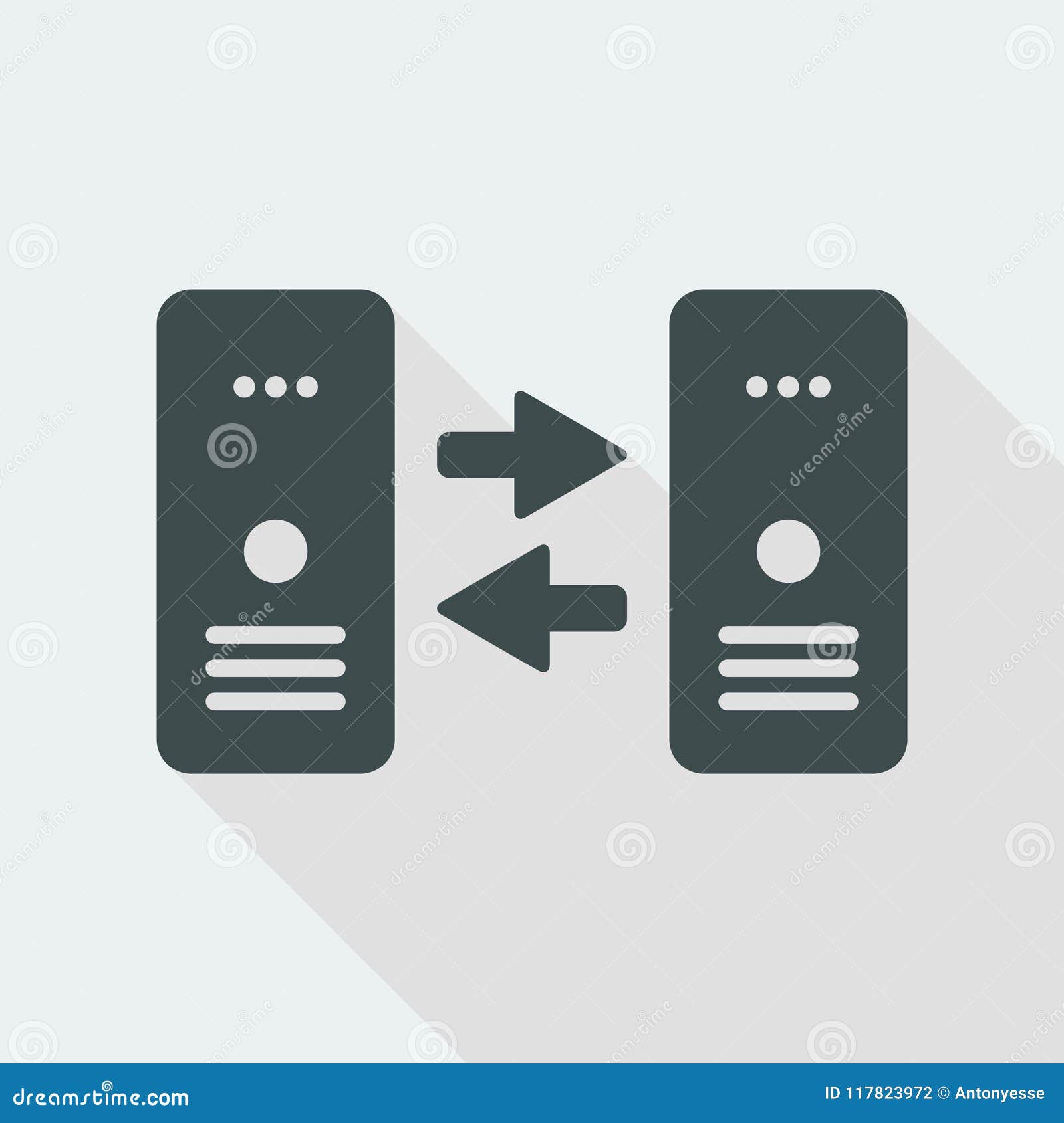 Server Synchronization - Minimal Flat Icon Stock Vector - Illustration ...