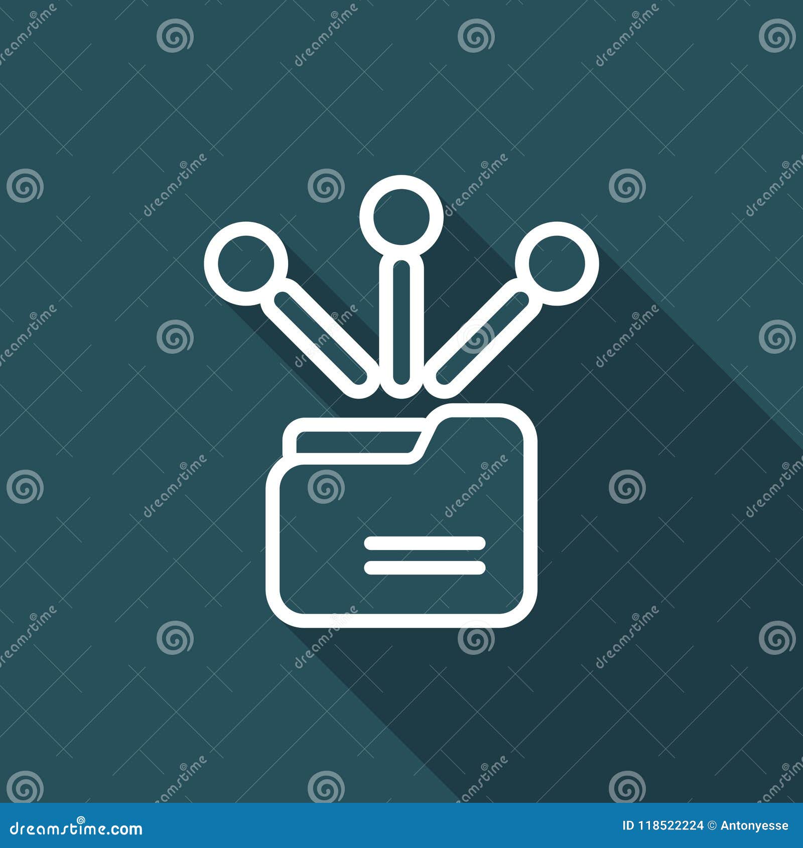 Sharing Folder - Flat Minimal Icon Stock Vector - Illustration of ...