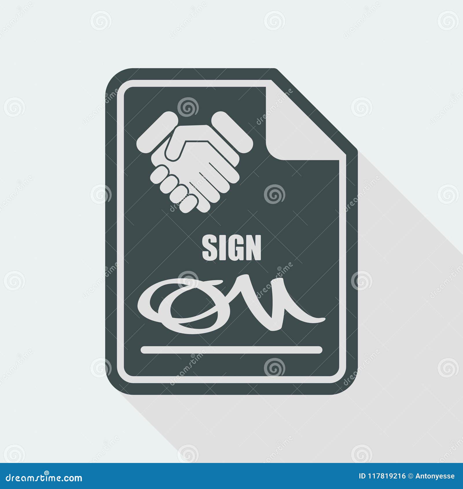 Sign on agreement document stock vector. Illustration of icon - 117819216