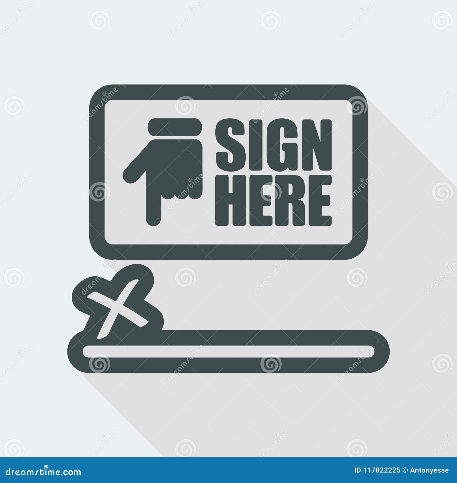 Sign on document stock vector. Illustration of business - 117822225