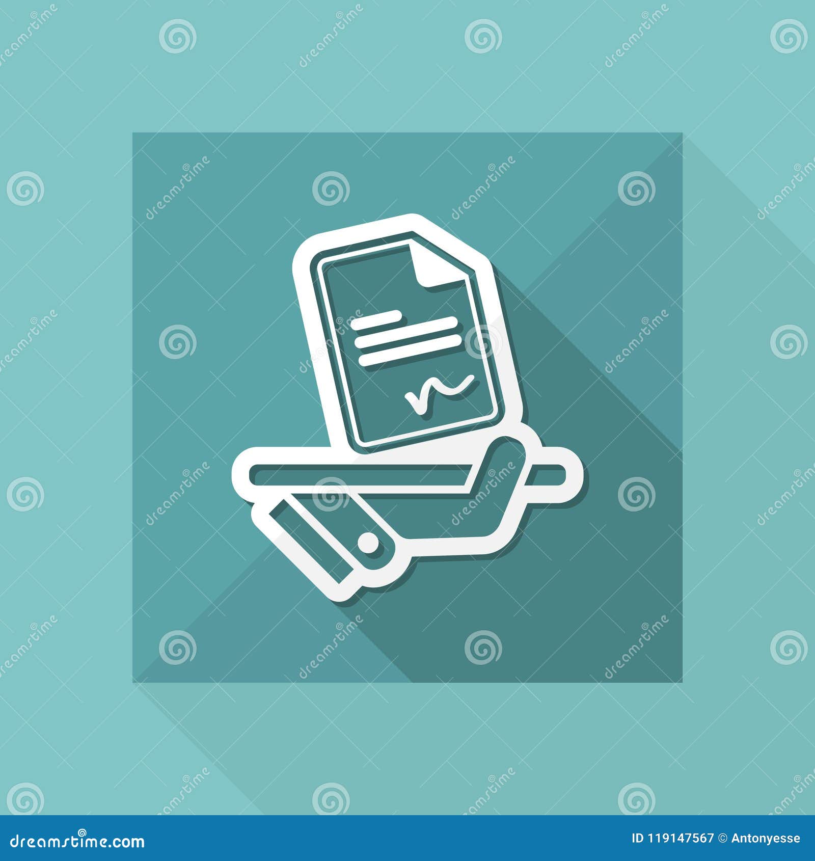 Sign on document stock vector. Illustration of contract - 119147567