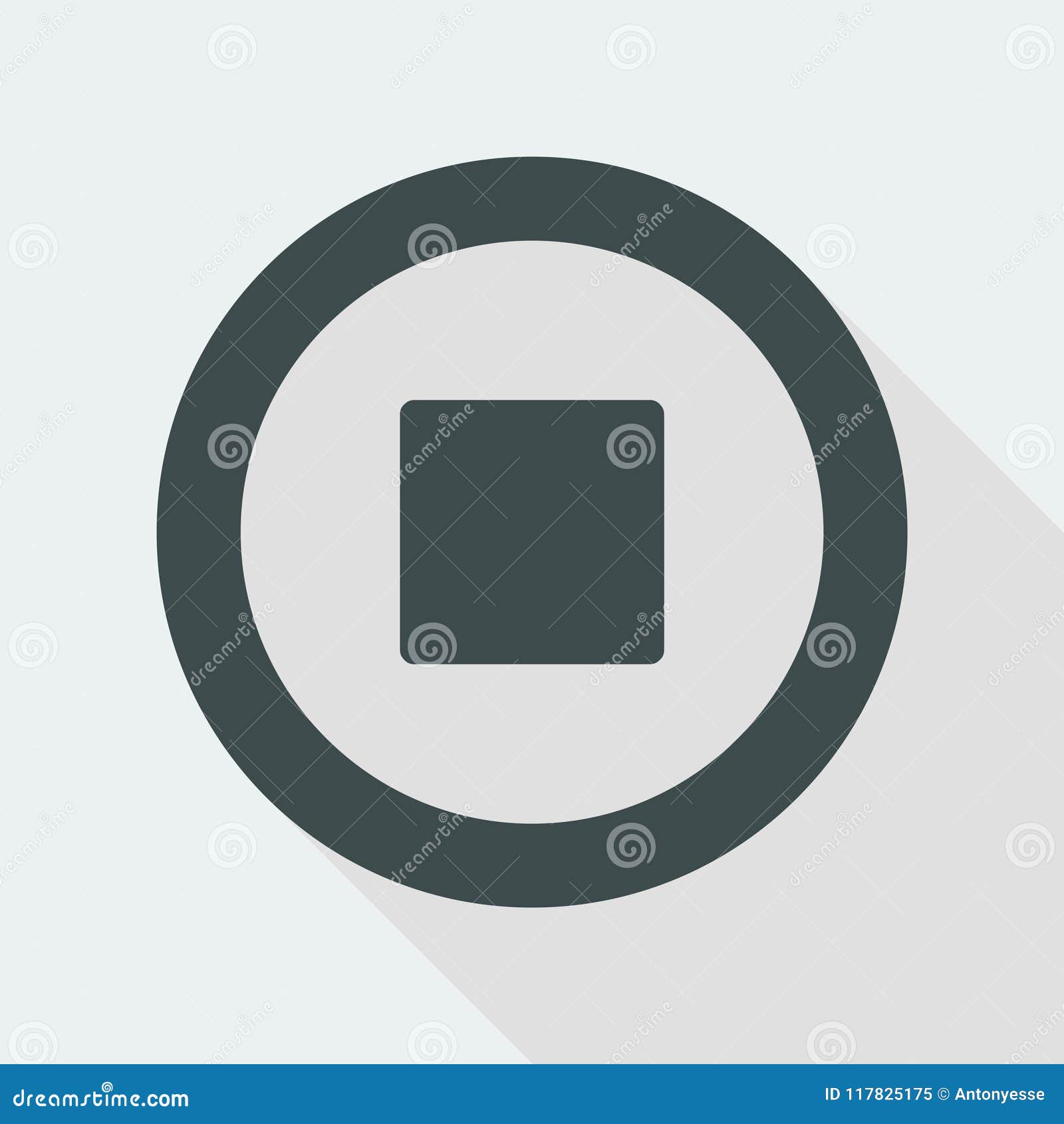 Stop player button icon stock vector. Illustration of flat - 117825175
