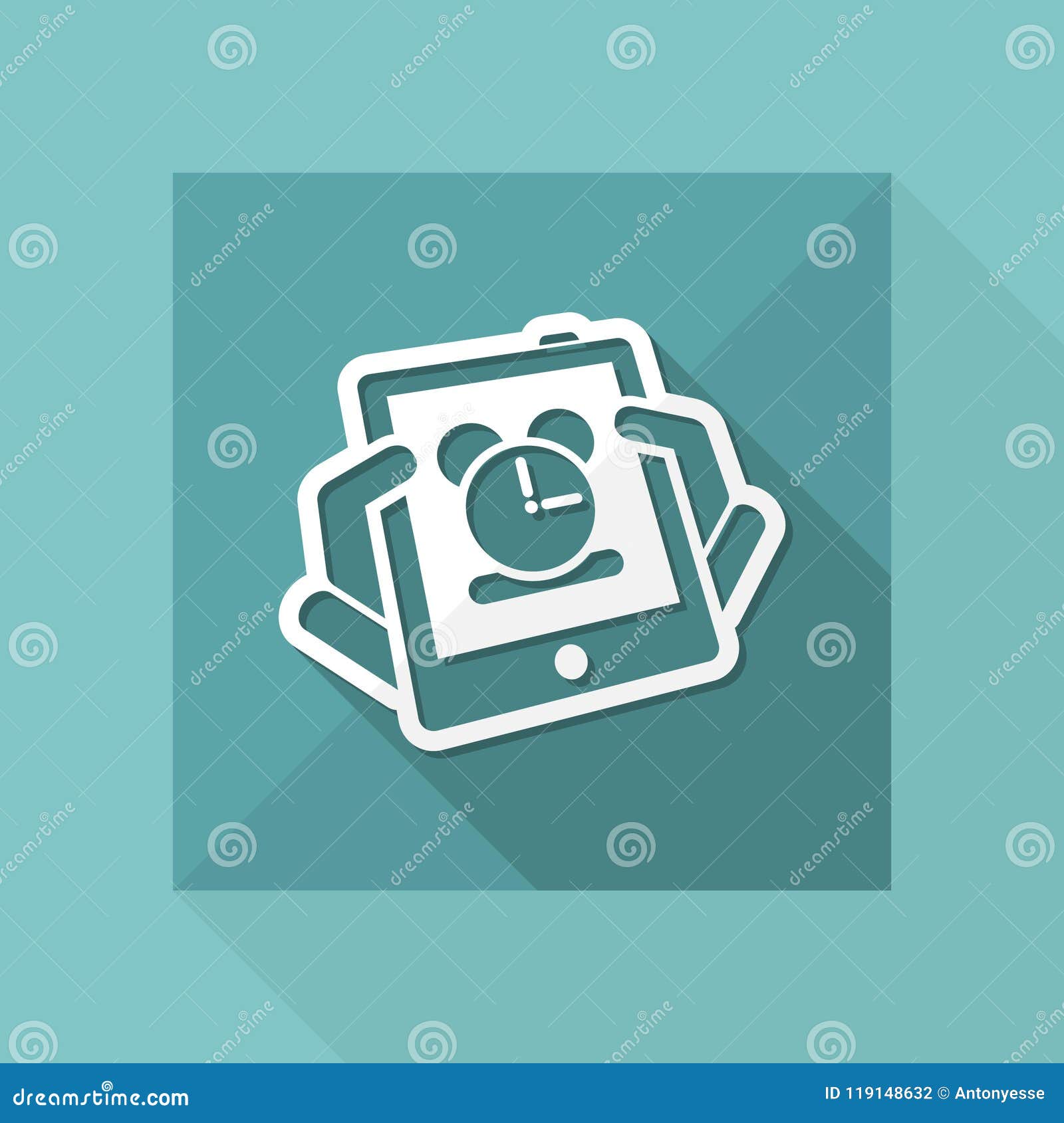 Tablet clock icon stock vector. Illustration of rendezvous - 119148632