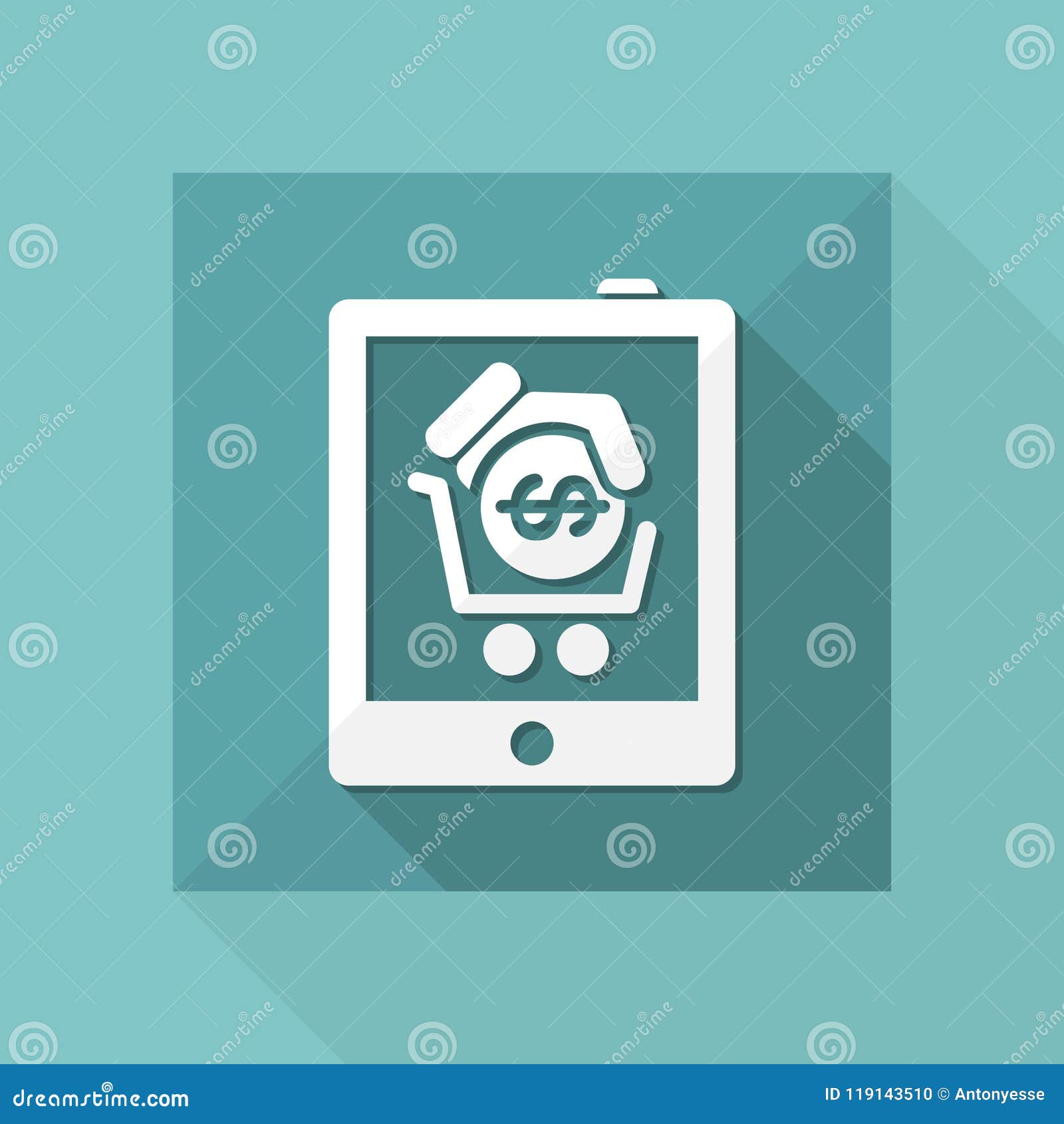 Tablet store icon stock vector. Illustration of icon - 119143510