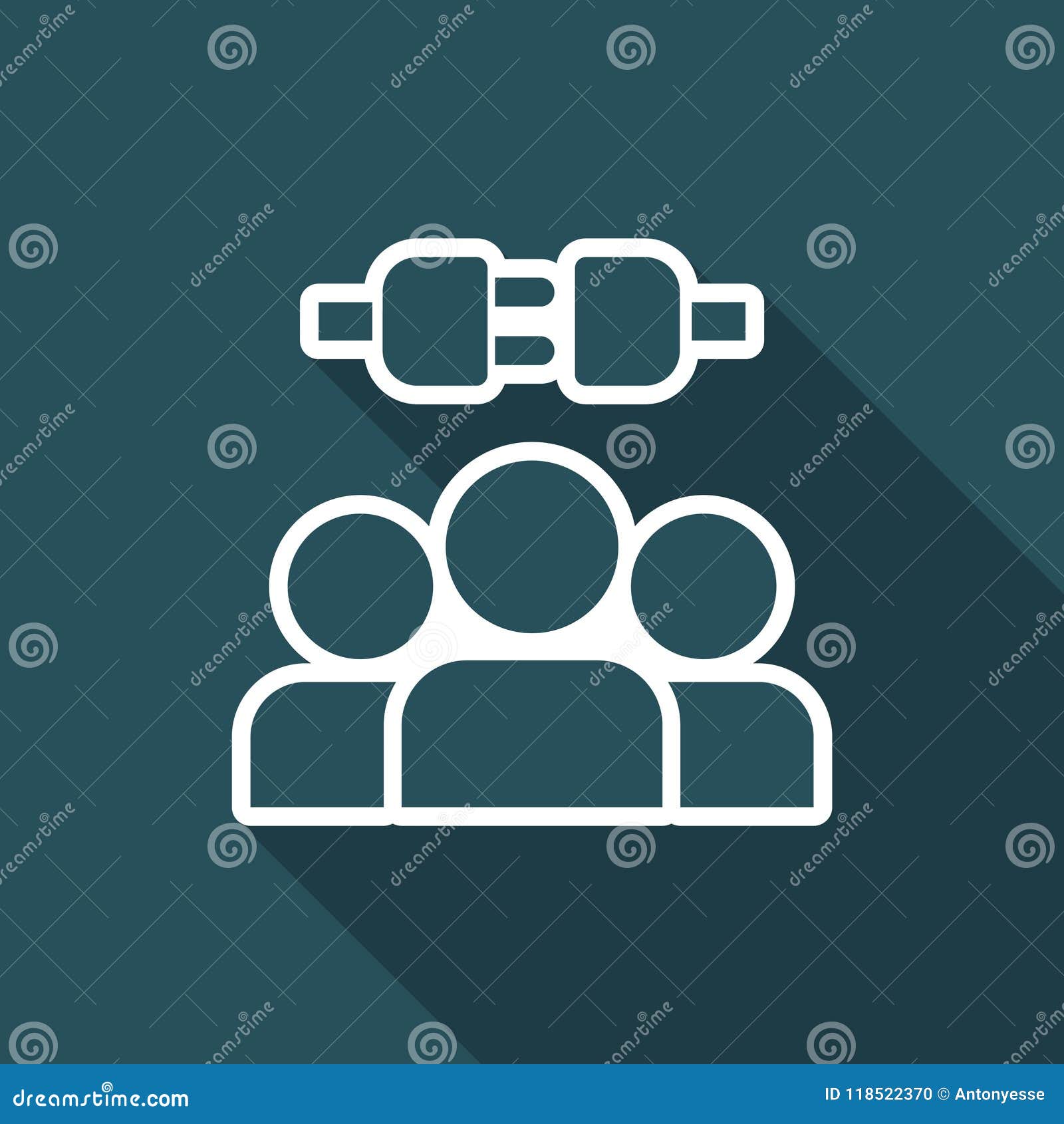 Team Connection - Flat Minimal Icon Stock Vector - Illustration of ...