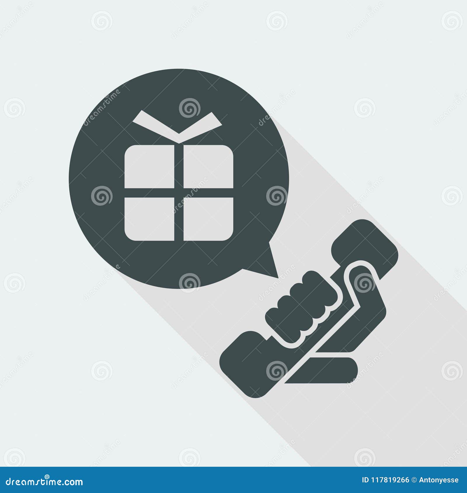Telephone call for gift stock vector. Illustration of icon - 117819266