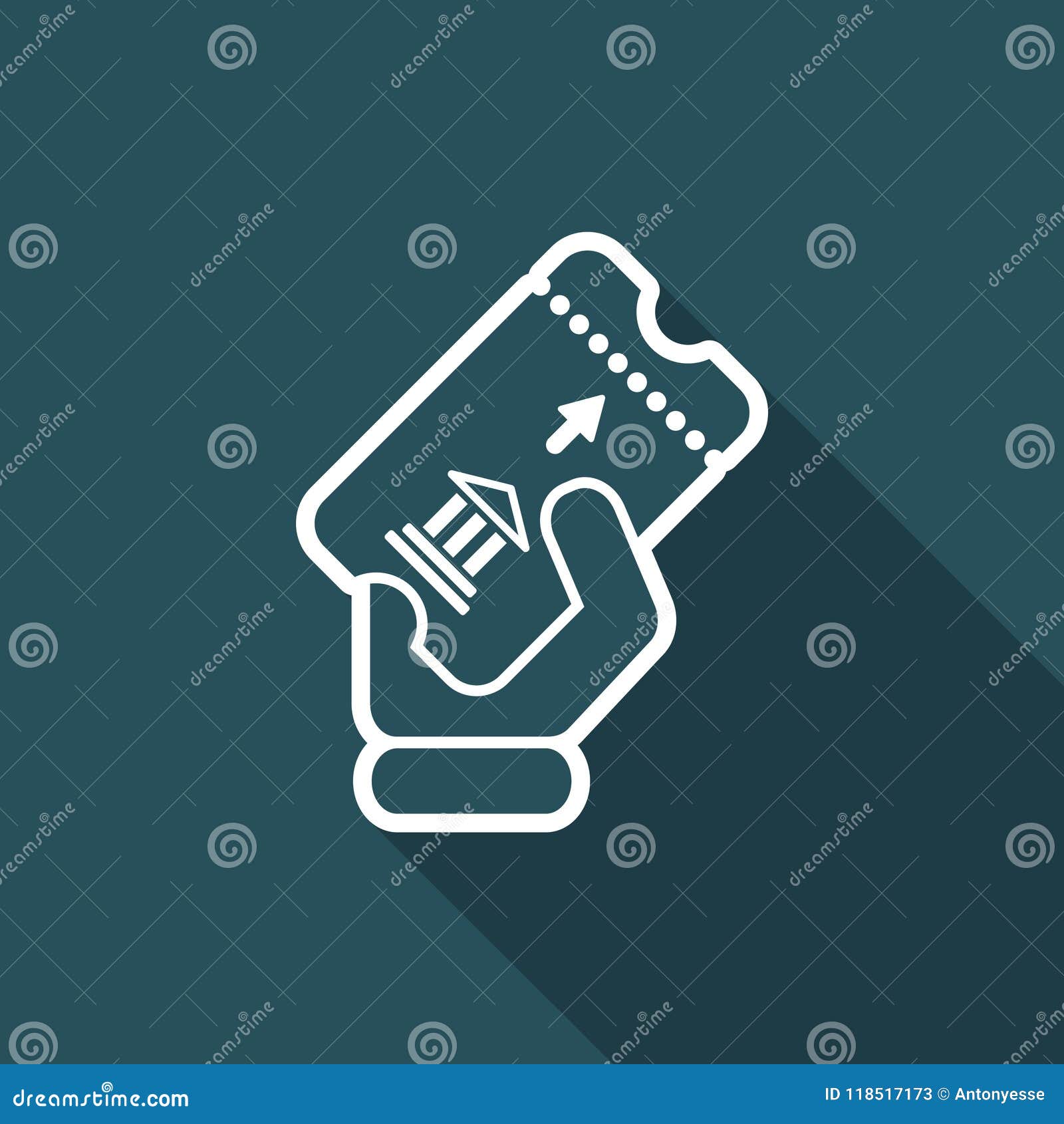 Temple ticket stock vector. Illustration of column, hold - 118517173