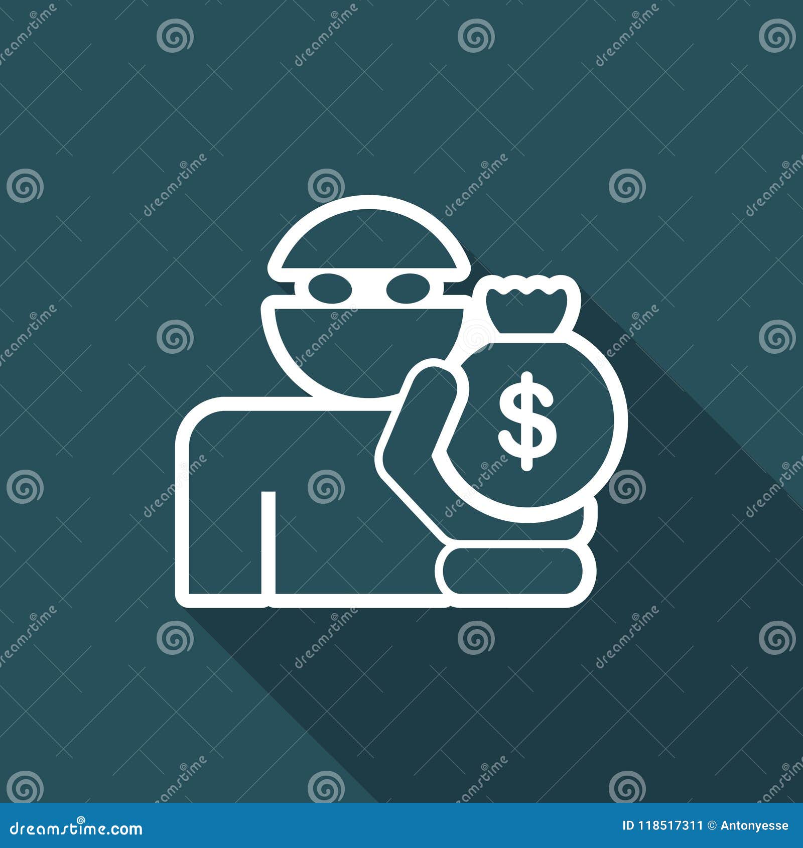 Thief icon stock vector. Illustration of business, minimal - 118517311