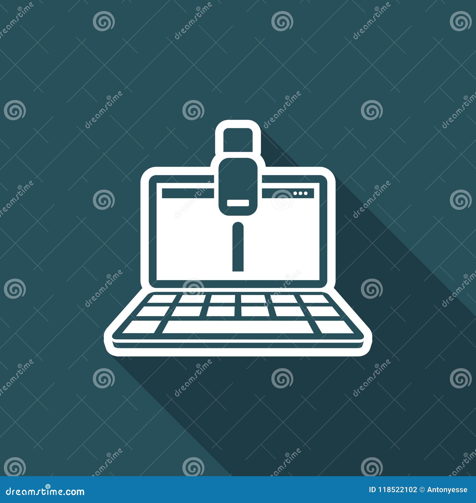 Usb Computer Connection - Flat Minimal Icon Stock Vector - Illustration ...