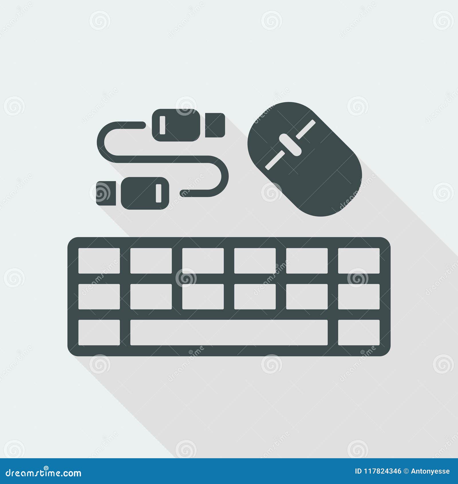 USB Mouse and Keyboard - Vector Flat Minimal Icon Stock Vector ...