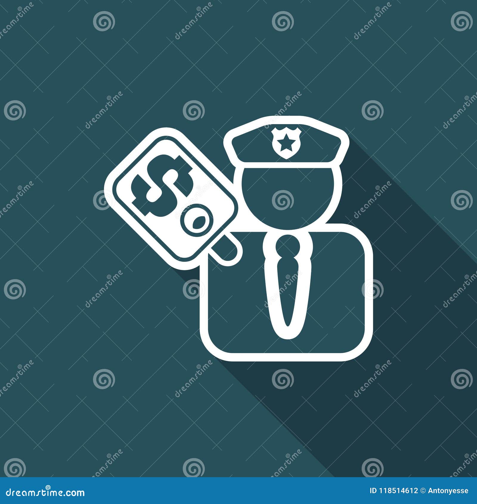 Vector Illustration of Corrupt Policeman Single Isolated Icon Stock ...