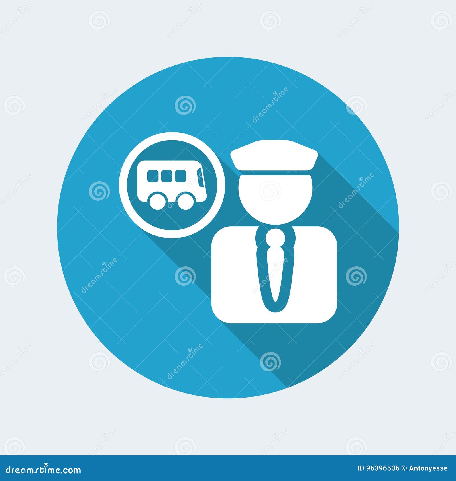 Vector Illustration of Single Isolated Bus Driver Icon Stock Vector ...