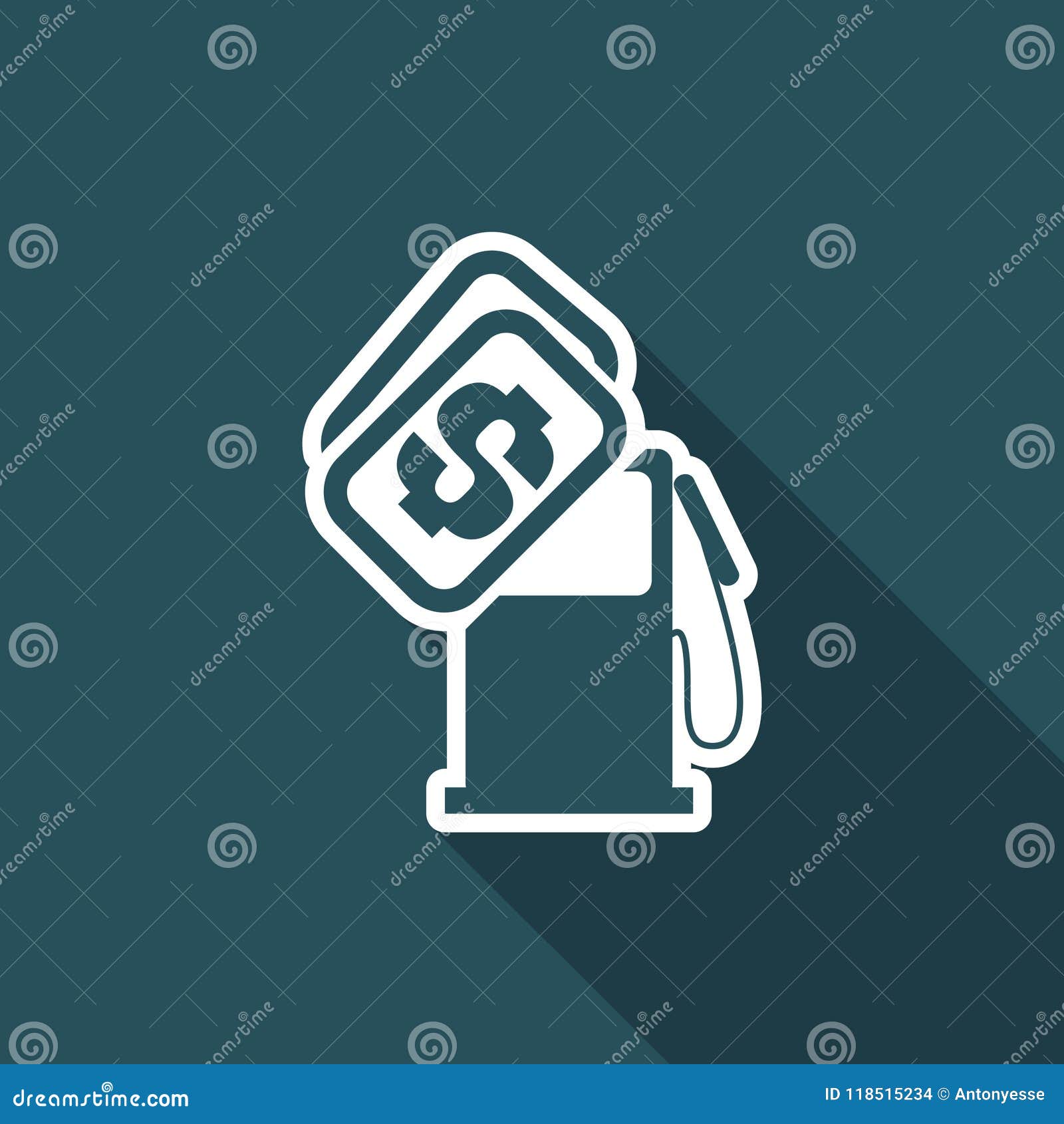 Vector Illustration of Single Isolated Fuel Cost Icon Stock Vector ...