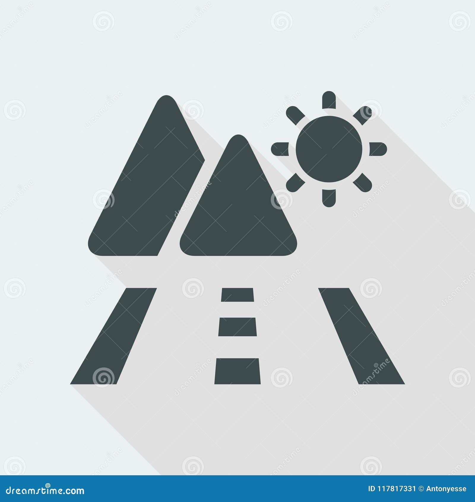 Vector Illustration of Single Isolated Mountain Road Icon Stock Vector ...
