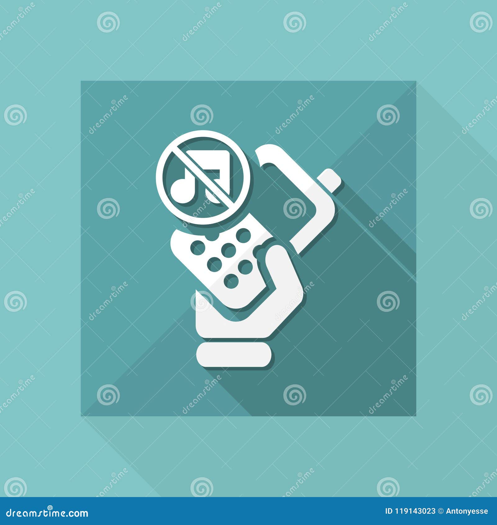 Vector Illustration of Single Isolated Mute Phone Icon Stock Vector ...