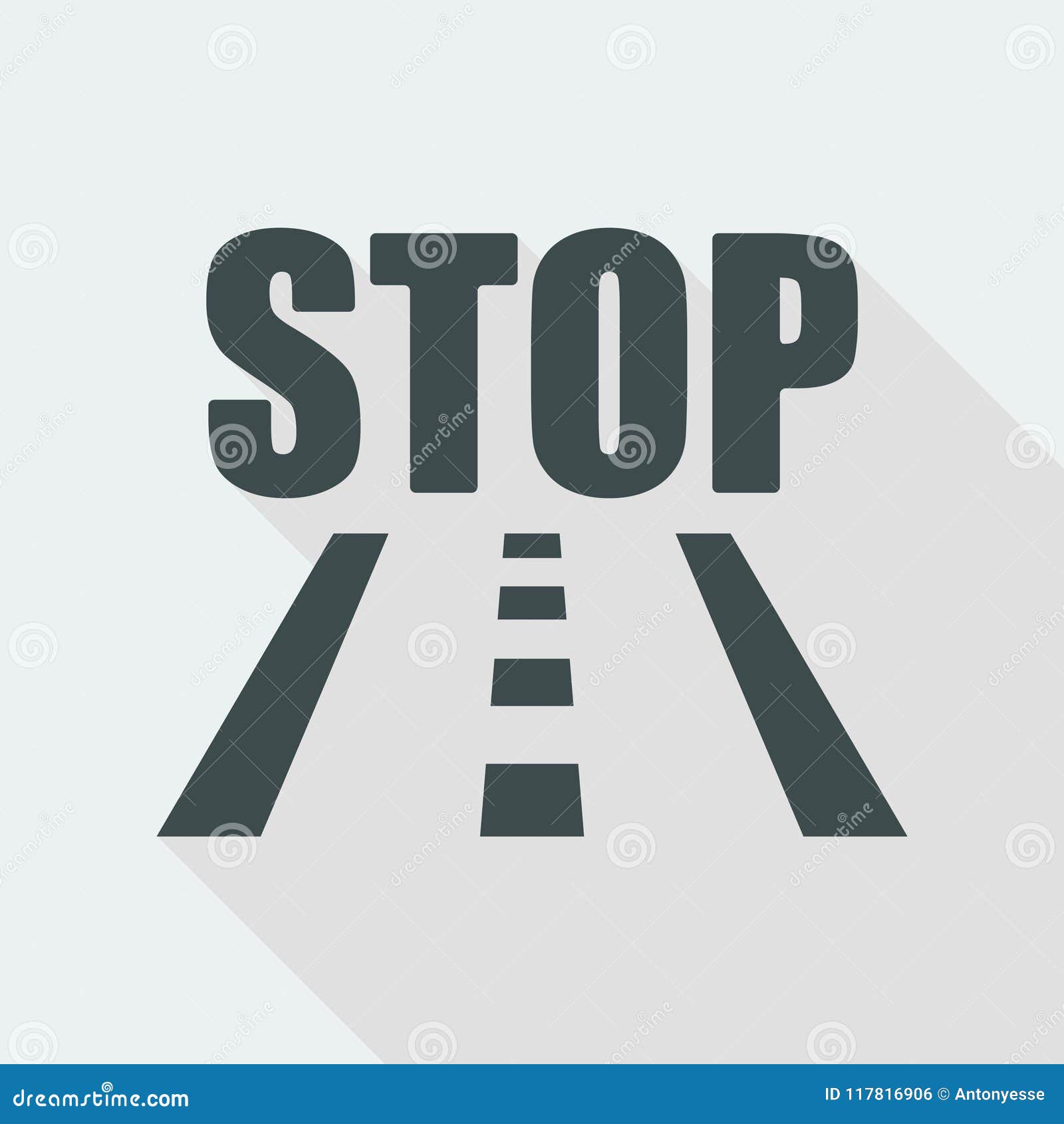 Vector Illustration of Single Isolated Road Stop Icon Stock Vector ...