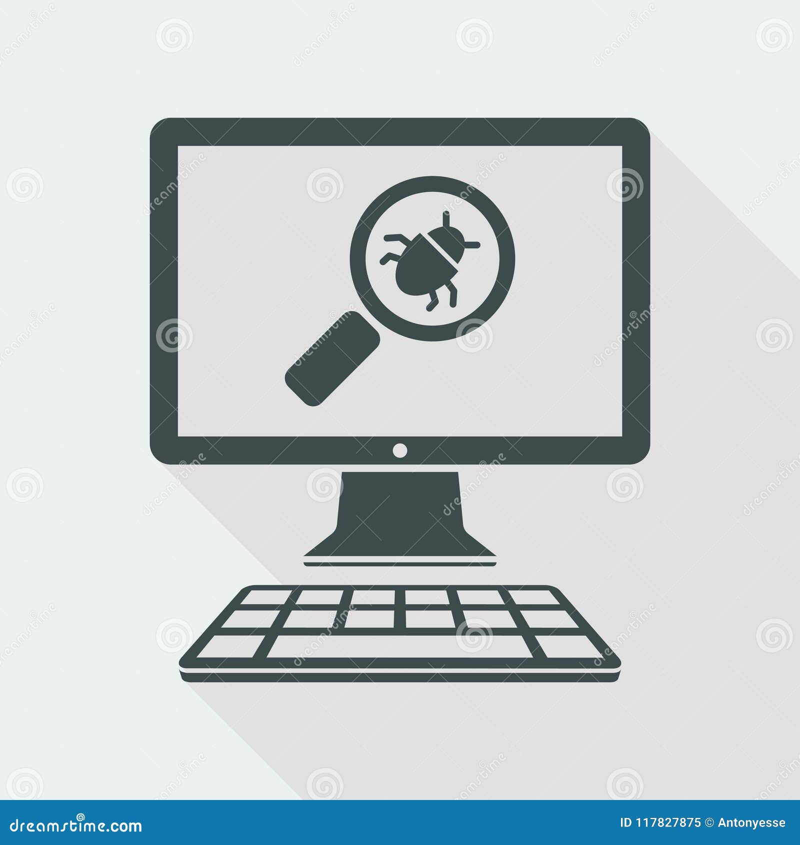 Virus Find - Vector Web Icon Stock Vector - Illustration of minimal ...