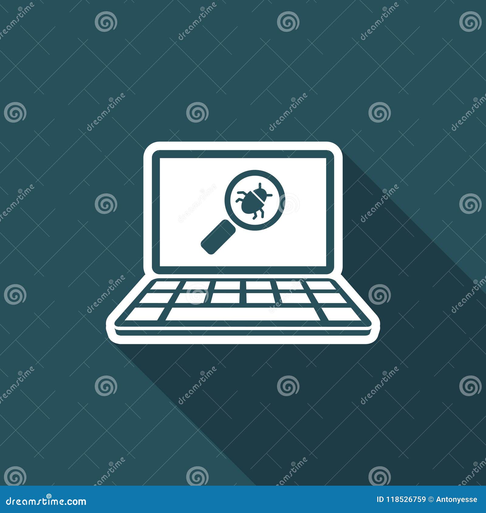 Virus Find - Vector Web Icon Stock Vector - Illustration of computer ...