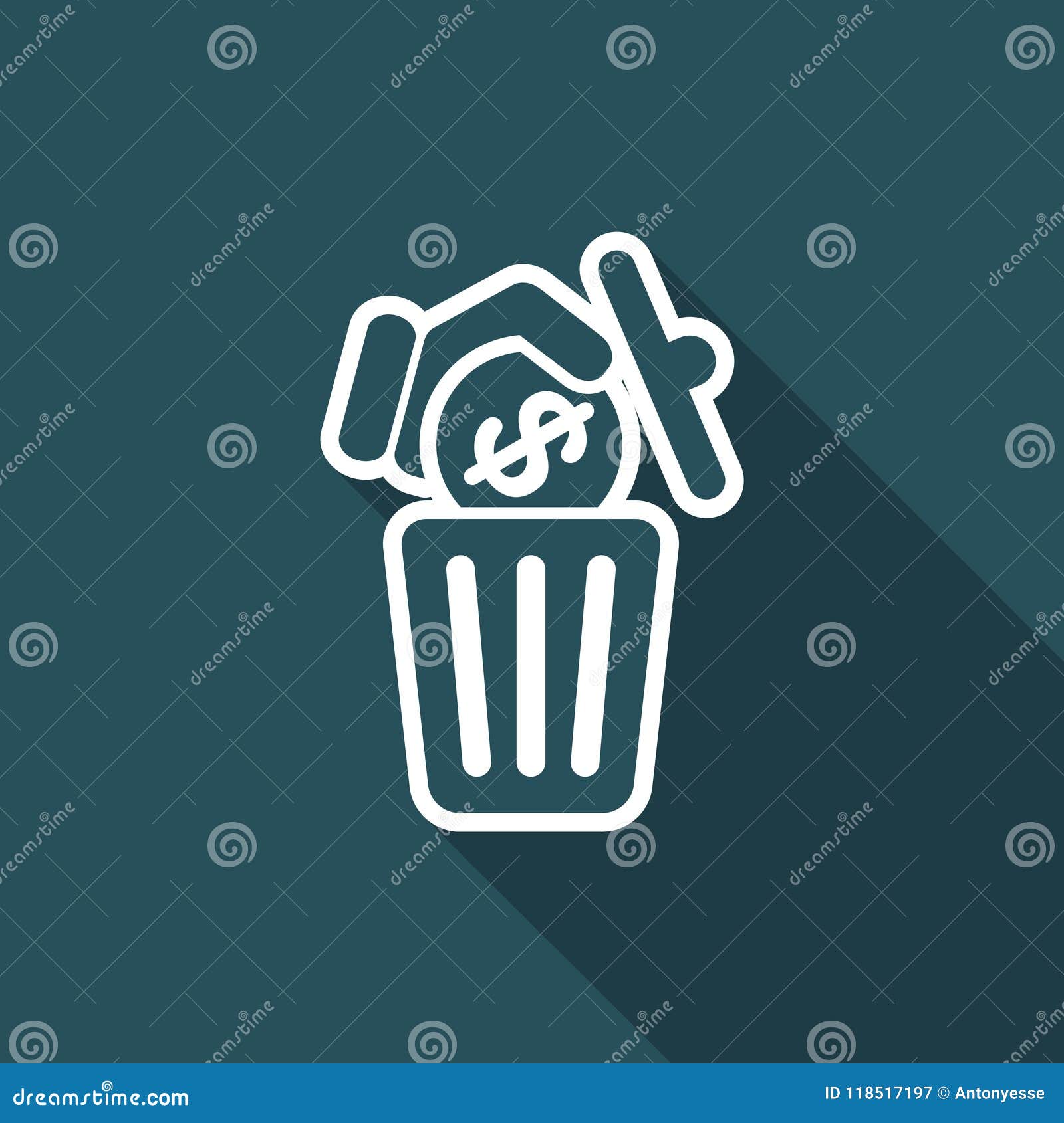Waste of money stock vector. Illustration of recycling - 118517197
