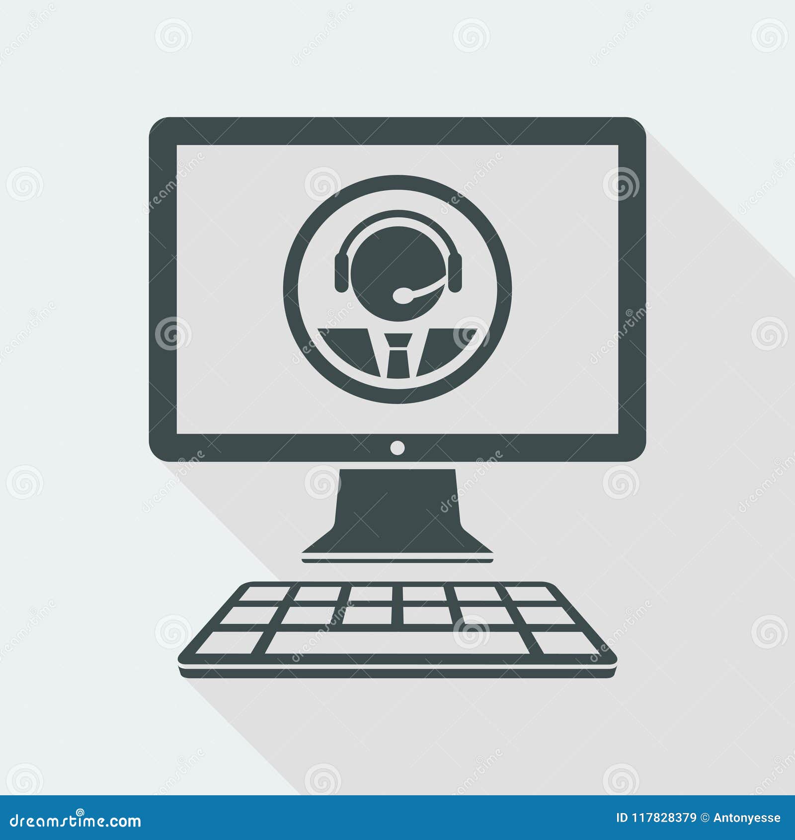 Web Assistant Call Service - Vector Flat Icon Stock Vector ...