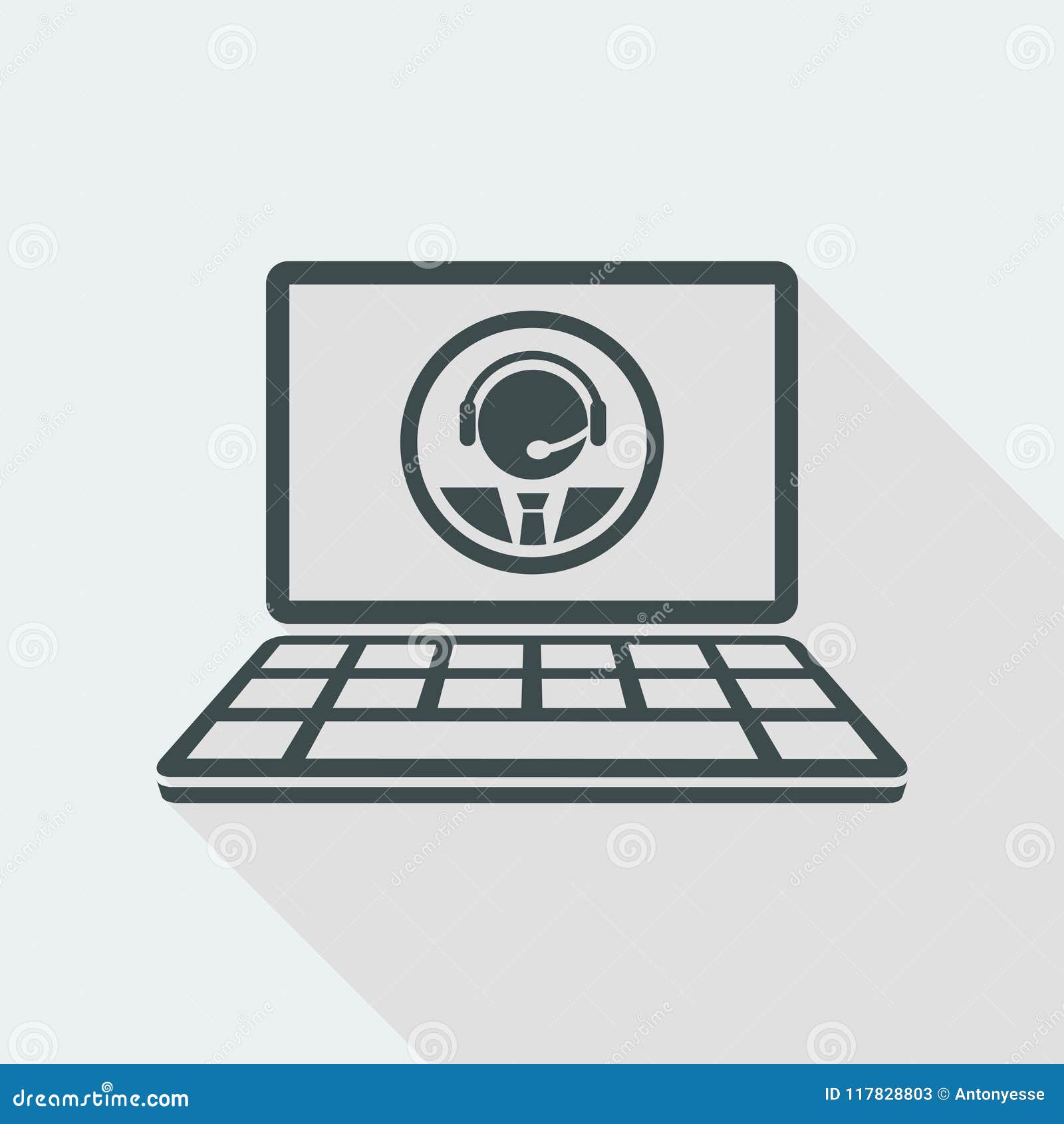 Web Assistant Call Service - Vector Flat Icon Stock Vector ...